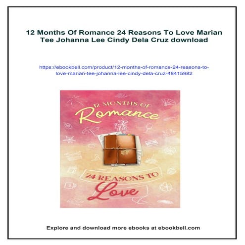 12 Months Of Romance 24 Reasons To Love Marian Tee Johanna Lee Cindy Dela Cruz | PDF