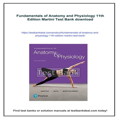 Fundamentals of Anatomy and Physiology 11th Edition Martini Test Bank | PDF