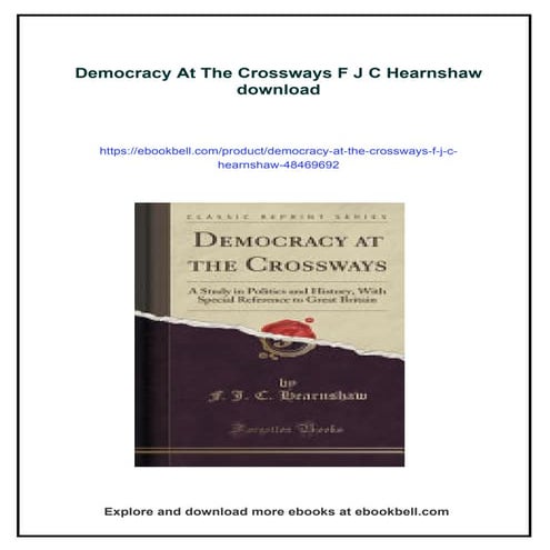Democracy At The Crossways F J C Hearnshaw | PDF