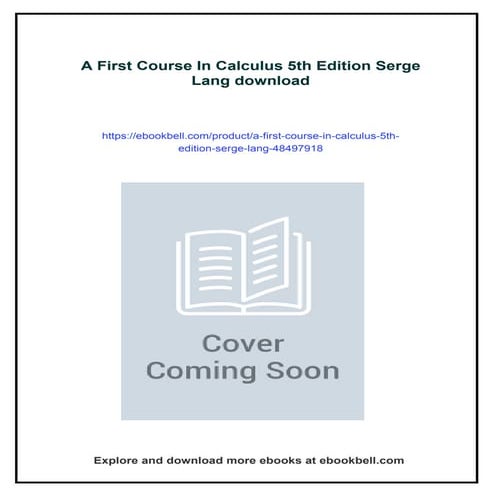 A First Course In Calculus 5th Edition Serge Lang | PDF