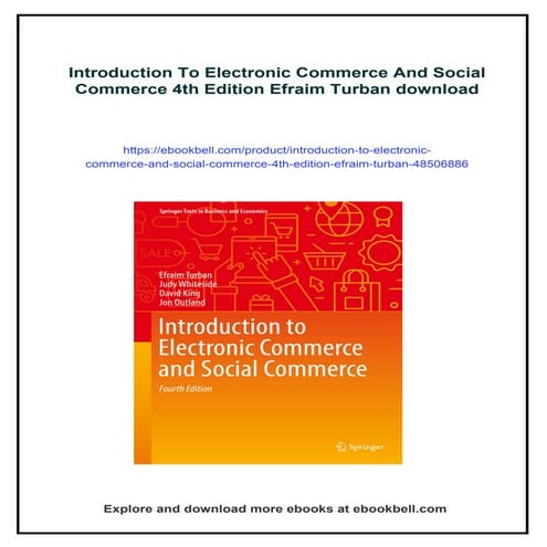 Introduction To Electronic Commerce And Social Commerce 4th Edition Efraim Turban | PDF