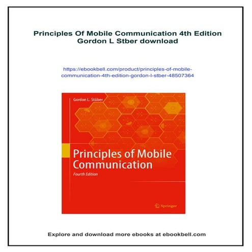 Principles Of Mobile Communication 4th Edition Gordon L Stber | PDF