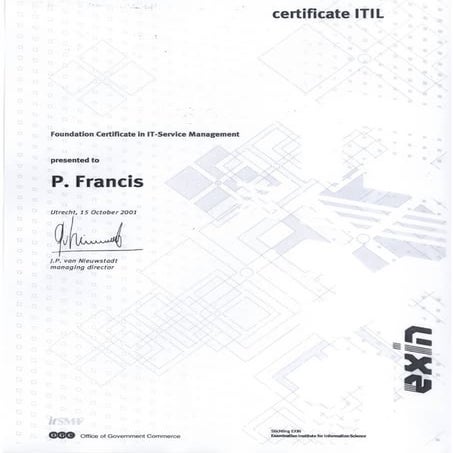 Itil Certificate | PDF