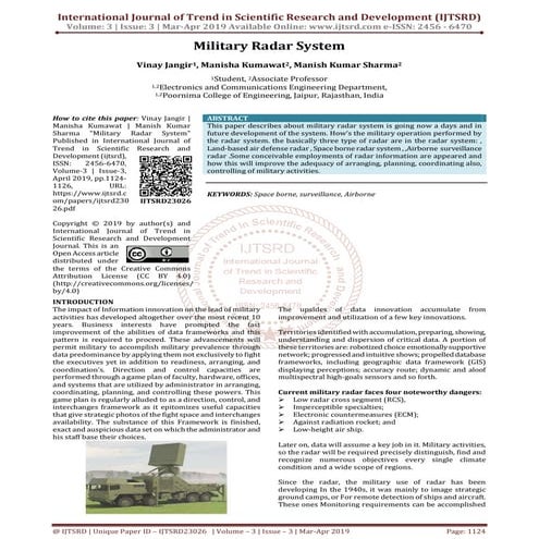 Military Radar System | PDF