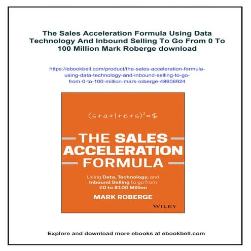 The Sales Acceleration Formula Using Data Technology And Inbound ...