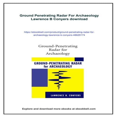 Ground Penetrating Radar For Archaeology Lawrence B Conyers | PDF