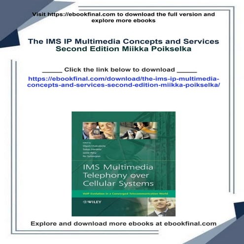 The IMS IP Multimedia Concepts and Services Second Edition Miikka Poikselka | PDF