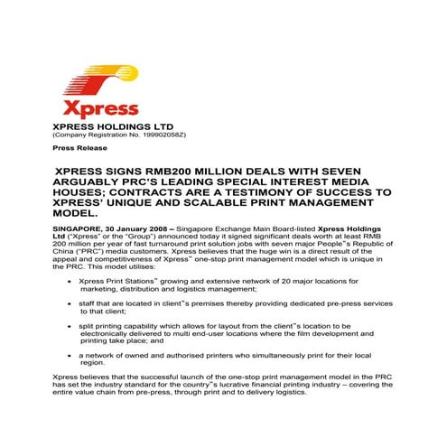 XPRESS HOLDINGS PR | PDF