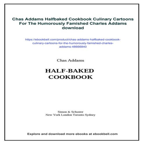 Chas Addams Halfbaked Cookbook Culinary Cartoons For The Humorously ...
