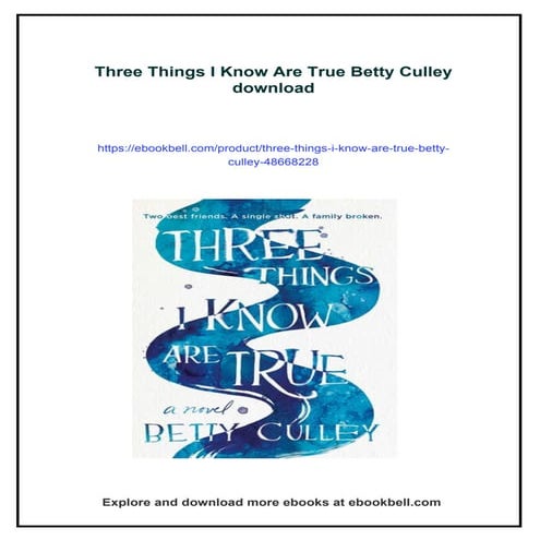 Three Things I Know Are True Betty Culley | PDF