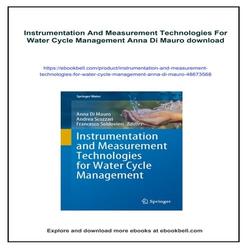 Instrumentation And Measurement Technologies For Water Cycle Management ...