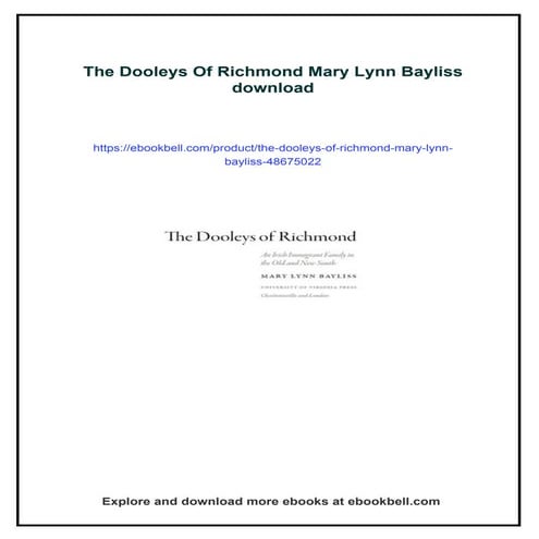The Dooleys Of Richmond Mary Lynn Bayliss | PDF