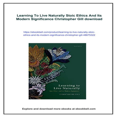 Learning To Live Naturally Stoic Ethics And Its Modern Significance ...