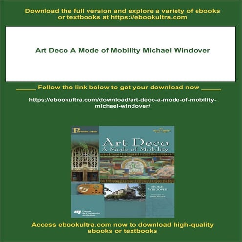 Art Deco A Mode of Mobility Michael Windover | PDF