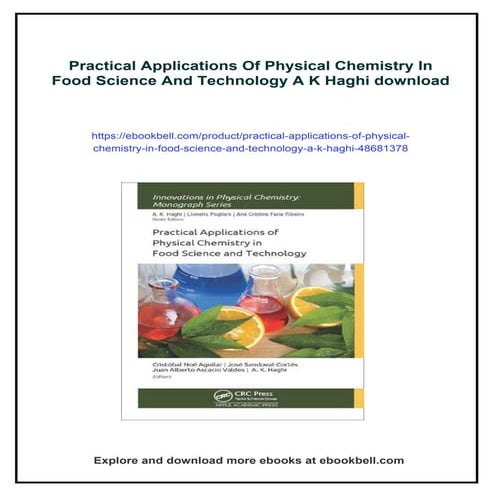 Practical Applications Of Physical Chemistry In Food Science And ...