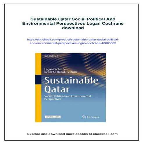 Sustainable Qatar Social Political And Environmental Perspectives Logan ...