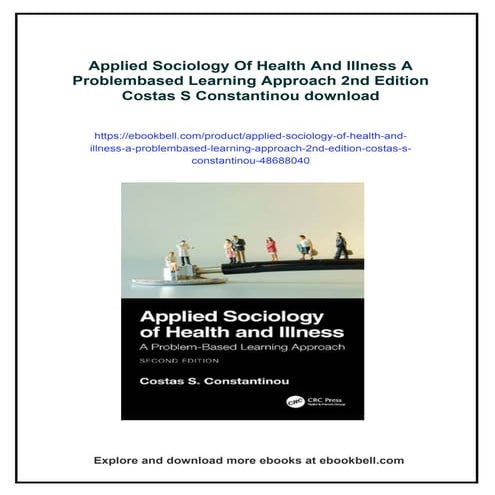 Applied Sociology Of Health And Illness A Problembased Learning Approach 2nd Edition Costas S ...
