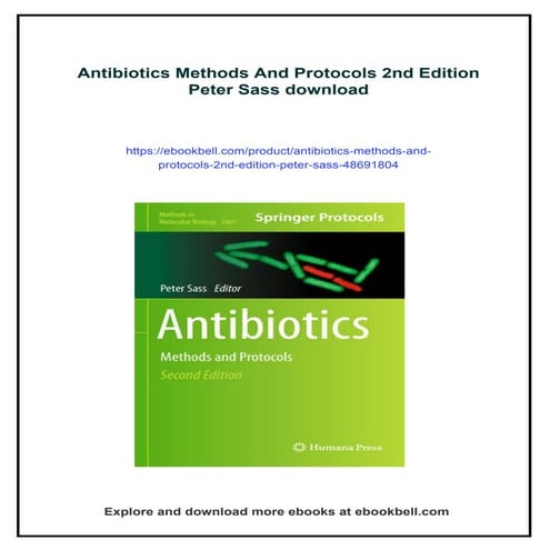 Antibiotics Methods And Protocols 2nd Edition Peter Sass | PDF
