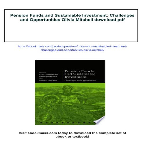 Pension Funds and Sustainable Investment: Challenges and Opportunities ...