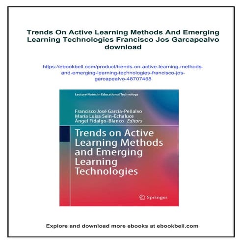 Trends On Active Learning Methods And Emerging Learning Technologies Francisco Jos Garcapealvo | PDF