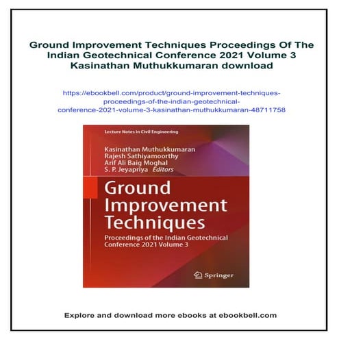 Ground Improvement Techniques Proceedings Of The Indian Geotechnical Conference 2021 Volume 3 ...