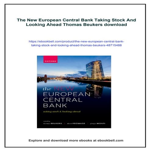 The New European Central Bank Taking Stock And Looking Ahead Thomas ...