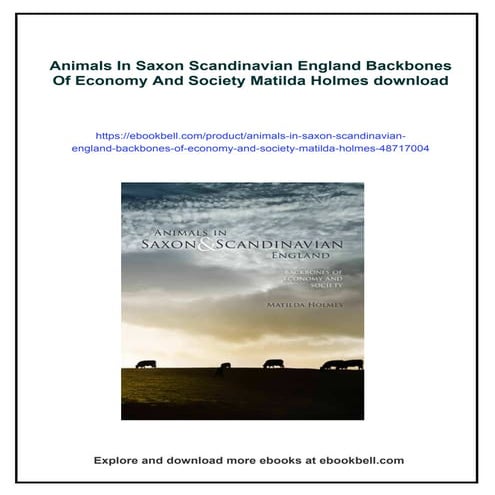 Animals In Saxon Scandinavian England Backbones Of Economy And Society ...