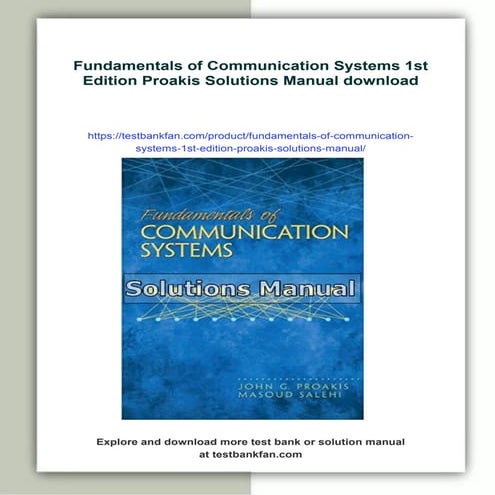 Fundamentals of Communication Systems 1st Edition Proakis Solutions Manual | PDF