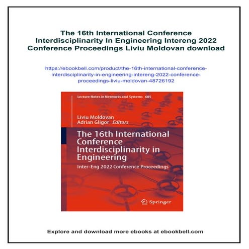 The 16th International Conference Interdisciplinarity In Engineering ...