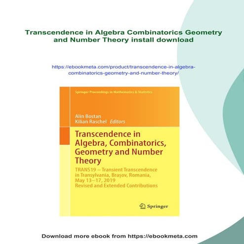Transcendence in Algebra Combinatorics Geometry and Number Theory | PDF