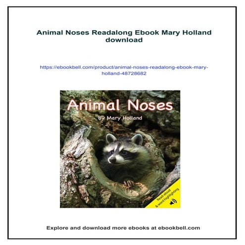 Animal Noses Readalong Ebook Mary Holland | PDF