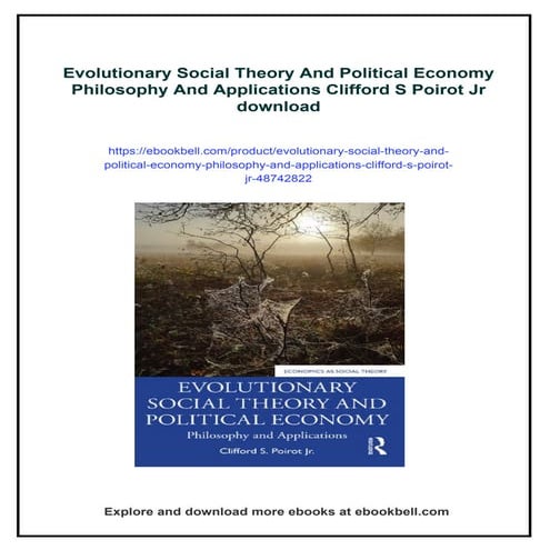 Evolutionary Social Theory And Political Economy Philosophy And ...
