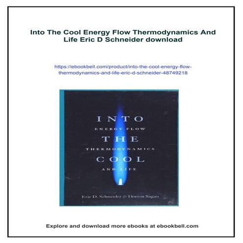 Into The Cool Energy Flow Thermodynamics And Life Eric D Schneider | PDF