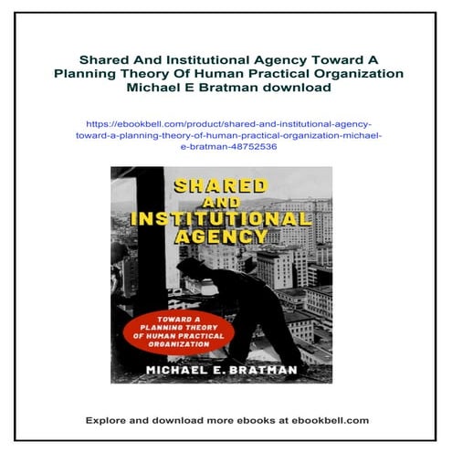 Shared And Institutional Agency Toward A Planning Theory Of Human ...