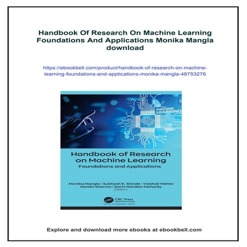 Handbook Of Research On Machine Learning Foundations And Applications ...