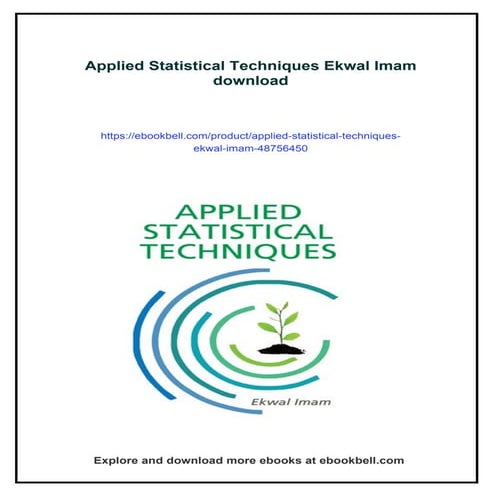 Applied Statistical Techniques Ekwal Imam | PDF
