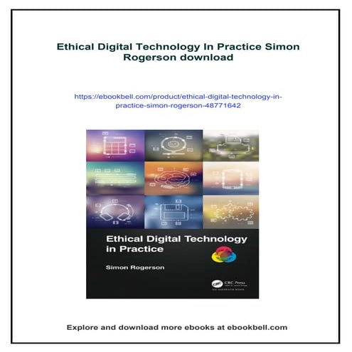 Ethical Digital Technology In Practice Simon Rogerson | PDF