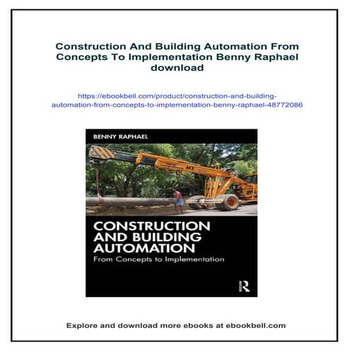 Construction And Building Automation From Concepts To Implementation ...