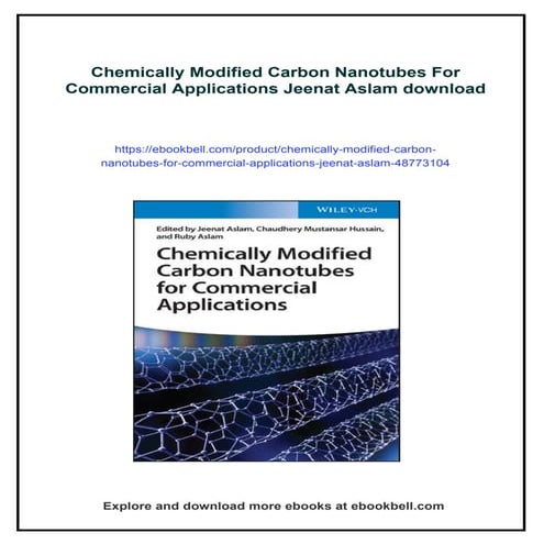 Chemically Modified Carbon Nanotubes For Commercial Applications Jeenat ...
