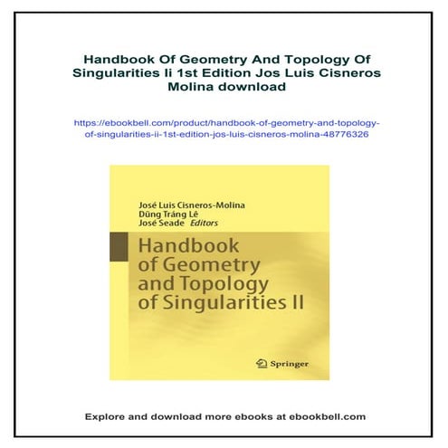 Handbook Of Geometry And Topology Of Singularities Ii 1st Edition Jos Luis Cisneros Molina | PDF