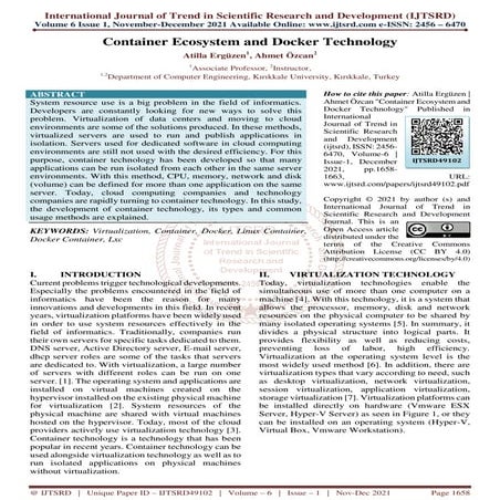 Container Ecosystem And Docker Technology Pdf Cloud Computing