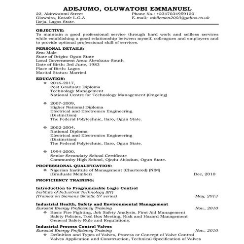 Adejumo O. E. C.V. | DOC