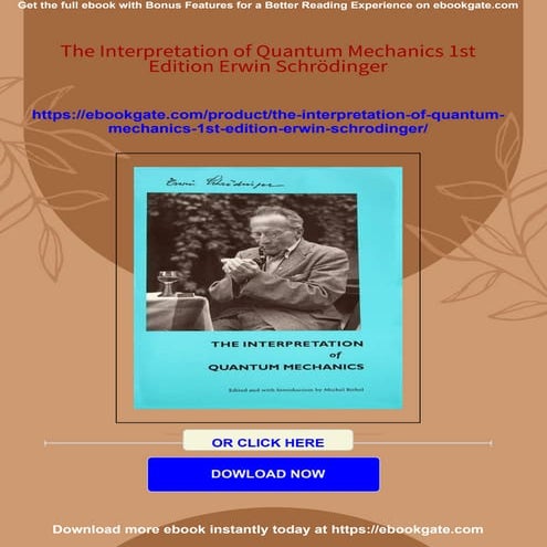 The Interpretation of Quantum Mechanics 1st Edition Erwin Schrödinger | PDF