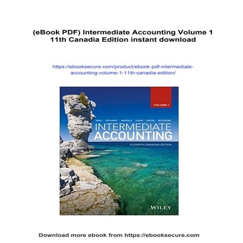 Ebook Pdf Intermediate Accounting Volume 1 11th Canadia Edition Pdf