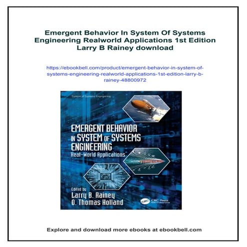 Emergent Behavior In System Of Systems Engineering Realworld Applications 1st Edition Larry B ...