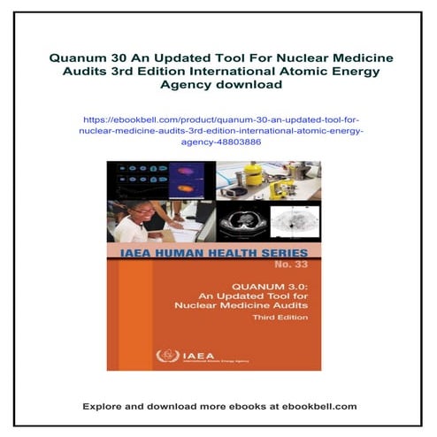 Quanum 30 An Updated Tool For Nuclear Medicine Audits 3rd Edition ...