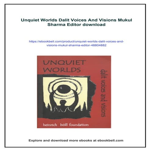 Unquiet Worlds Dalit Voices And Visions Mukul Sharma Editor | PDF