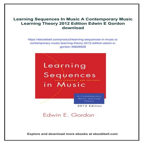 Learning Sequences In Music A Contemporary Music Learning Theory 2012 ...