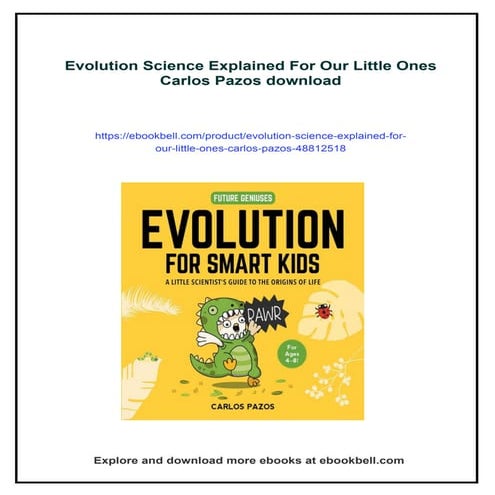Evolution Science Explained For Our Little Ones Carlos Pazos | PDF
