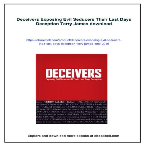 Deceivers Exposing Evil Seducers Their Last Days Deception Terry James ...